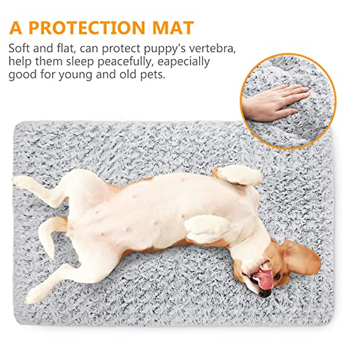 MIXJOY Dog Bed Kennel Pad Washable Anti-Slip Crate Mat for Extra Large Dogs and Cats (42-inch)