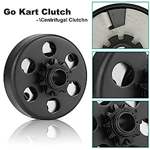 Go Kart Clutch 3/4 Bore 10T with #40/41/420 Chain, Centrifugal Clutch Fit for Minibike MB165 & MB200 and Honda Cloned Engines GC160, GC190, GX120, GX140, GX160, GX200. Up to 6.5HP