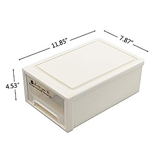 Sosody Plastic Compact Stacking Storage Drawer Unit, 6 Quart, 3 Packs