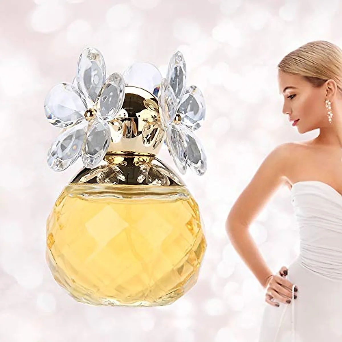 ANGGREK Perfumes For Women Clearance, Perfume For Women 60Ml Women Lady Longlasting Perfume Flower Wood Fragrance Perfume Yellowblack Perfume For Women(Gold)