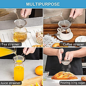 Kafoor Fine Mesh Strainer - 2.8 Inch Round Sieve - Tea Strainers for Loose Tea, Coffee Strainer, Food Strainer, Juice Strainer, and Much More!
