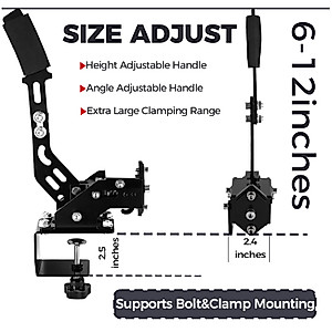 Hottoby USB handbrake,64 Bit PC Handbrake for Logitech G920 G25 G27 G29 Thrustmaster T500RS Sim Racing Handbrake with Clamp