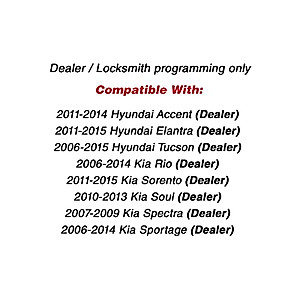 KeylessOption Keyless Entry Remote Alarm Car Key Fob for Hyundai Tucson OSLOKA-320T