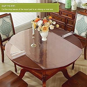 OstepDecor Round Clear Table Protector 48 Inch Thick Clear Table Cover Protector Round, Plastic Waterproof PVC Tablecloth, Vinyl Circle Table Top Protector for Dining Room Table, Coffee Table
