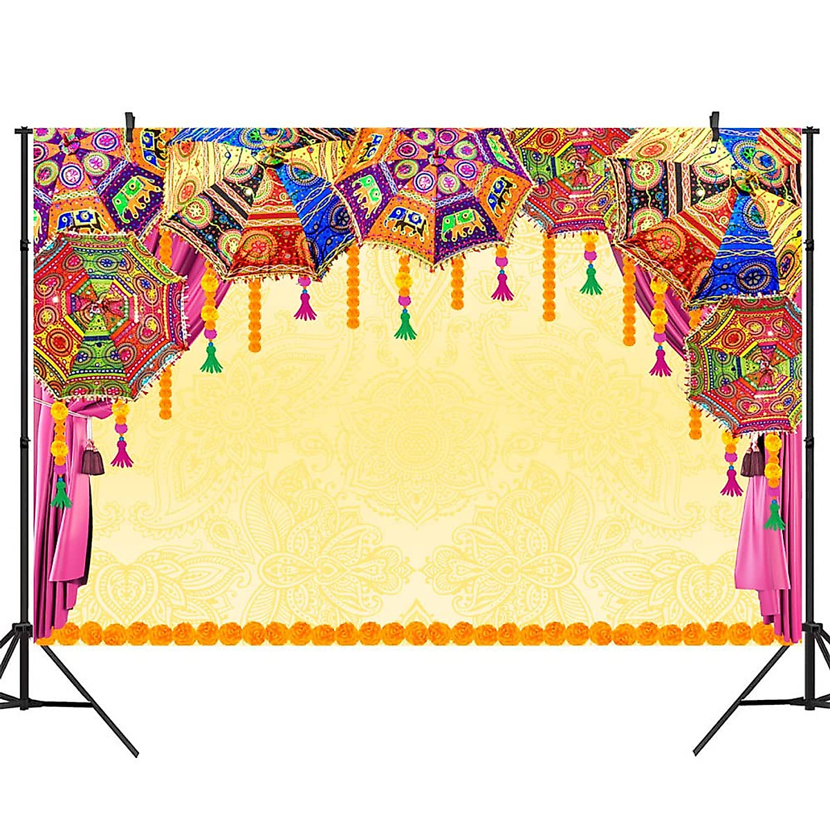 Ticuenicoa 9x6ft Diwali Party Backdrop Indian Marriage Decoration Red Curtain Flowers Background India Light Festival Diwali Photography Couples Trip Celebration Photos Atistic Photoshoot Props