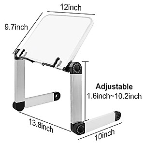 Book Stand Multifunctional Adjustable Laptop Stand Book Holder Tray with Clips Ergonomic Multi Heights Angles Adjustable Cooking Bookstand for Textbook Recipe Magazine Laptop Tablet Portable