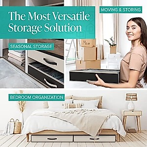 Woffit Under Bed Shoe Storage Organizer – Set of 2 Large Containers, Each Fit 12 Pairs of Shoes – Sturdy Box w/Strong Zipper & Handles – Underbed Organizers for Kids & Adults