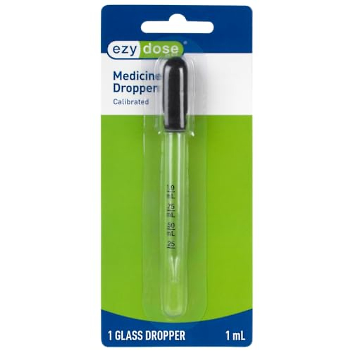 EZY DOSE Ear and Eye Medicine Dropper For Liquid & Medicine, 1mL Capacity Calibrated Glass, Deliver Correct Dose, Clear, BPA Free