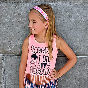 FROG SAC 6 Tie Dye Elastic Headbands for Girls, No Slip Adjustable Rainbow Hair Bands for Kids, Stretch Head Band for Teens, Cute Hair Accessories for Birthday Party Favors