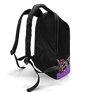 Deven Sport Gold Glitter Black Personalized Casual Backpack,Custom College School Travel with Name Daypack Laptop 17 Inch for Boys Girs One Size