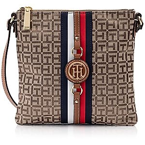 Tommy Hilfiger Womens Jaden Plus Crossbody HANDBAG, Tan/Dk Chocolate