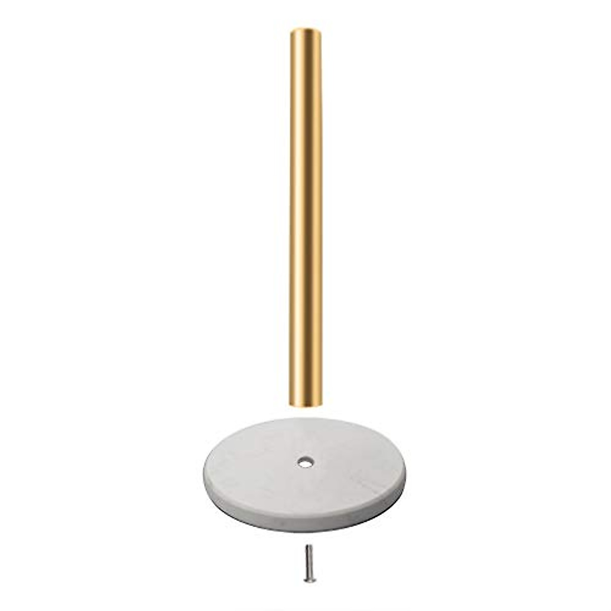 LUTAVOY Marble Paper Towel Holders Copper Plated Standing Kitchen Paper Towel Holder with Marble Base (KZ22 - Gold)