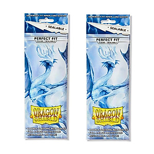 Dragon Shield 100 Standard Size Clear Resealable Sleeves (2 Packs)