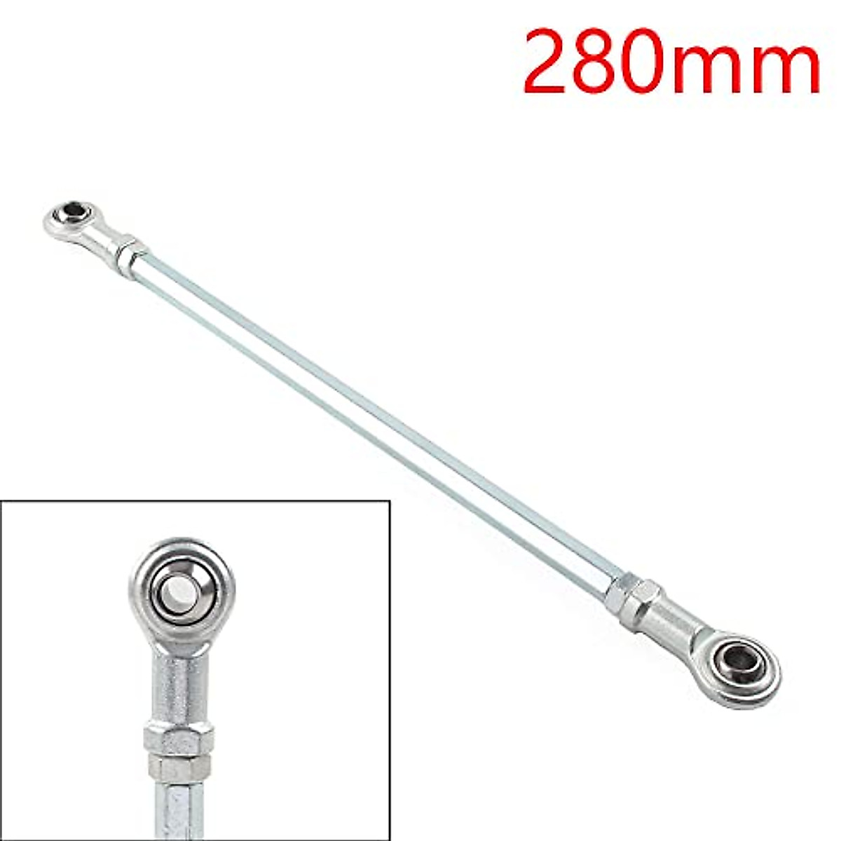 FSFY M8280mm Adjustable Steering Tie Rod kit Ball Joint Ball Joiner Bolt Tie for 49cc Electric ATV Go Kart Accessory Steering Column Steering Suspension Silver