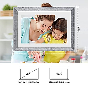 FRAMEO Digital Picture Frame WiFi 10.1 inch IPS Touch Screen HD Display,16GB Storage, Auto-Rotate,Easy Setup to Share Photos or Videos via Frameo APP