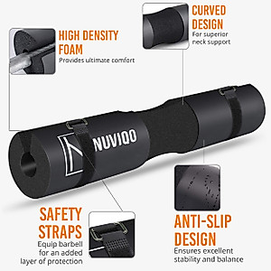 Cushioned Barbell Pad for Lunges and Hip Thrusts - Protects Neck and Shoulders During Barbell Training