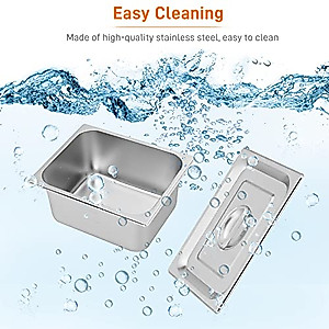 ROVSUN 21QT Electric Commercial Food Warmer, 2-Pan Steam Table 10.6 QT/Pan Stainless Steel Bain Marie Buffet Countertop with Temperature Control & Lid for Parties, Catering, Restaurants 110V