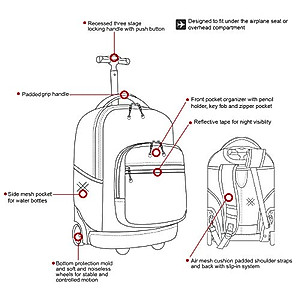 J World New York Sunrise Rolling Backpack, Garden Purple, One Size