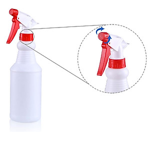Looknniy 10 Packs 16oz Empty Spray Bottles Plastic Heavy Duty Refillable Spray Bottles with Adjustable Nozzle and Measurements for All Purpose Cleaning Solutions