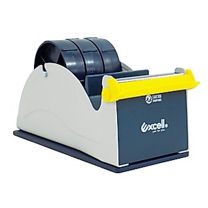 WOD TTD3SD Tabletop Multi-Roll Steel Desktop Tape Dispenser, Blue & Gray - Fits Tape up to 3 inch Wide, Holds 3 inch core, Weighted Rubber Base for Stability