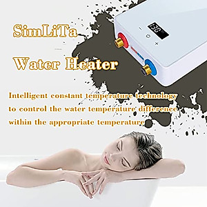 Electric Tankless Water Heater, 6.5kw 240V On-Demand Hot Water Heater for Shower, Instant Water Heater Digital Display,Point-of-Use Endless 1.6 GPM for Kitchen Washing Hand Washing Shower Bathroom