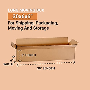 AVIDITI Shipping Boxes Medium 30"L x 6"W x 6"H, 25-Pack | Corrugated Cardboard Box for Packing, Moving and Storage 30x6x6