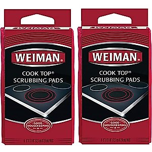 Weiman Cook Top Scrubbing Pads, 3 Count, 2 Pack Cuts Through the Toughest Stains - Scrubbing Pads Carefully Wipe Away Residue
