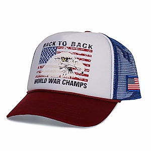 Back To Back World War Champs Eagle Unisex-Adult Trucker Hat -One-Size (Royal/Red)