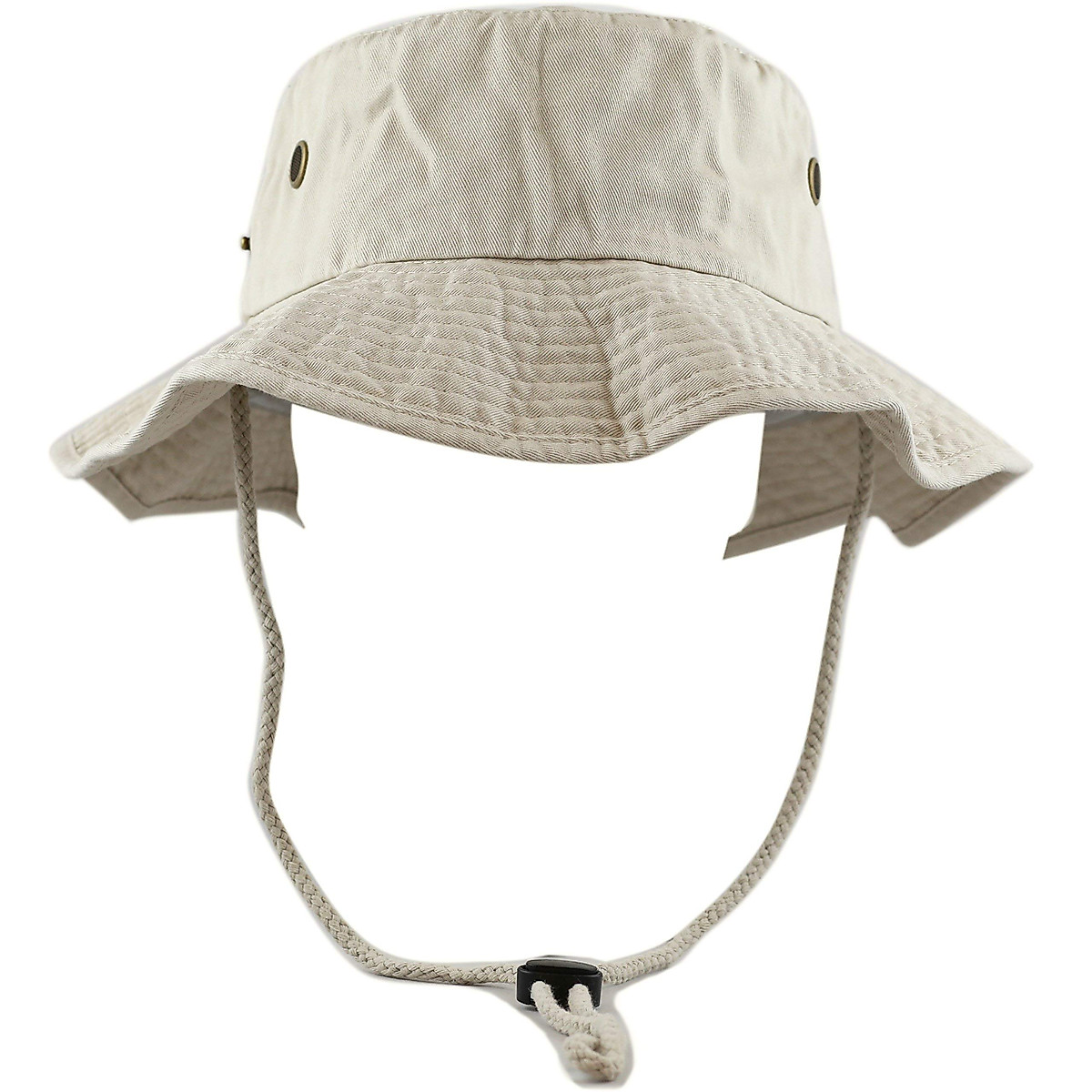 The Hat Depot 300N1510 Wide Brim Foldable Double-Sided Outdoor Boonie Bucket Hat (L/XL, 2. Cotton - Putty)