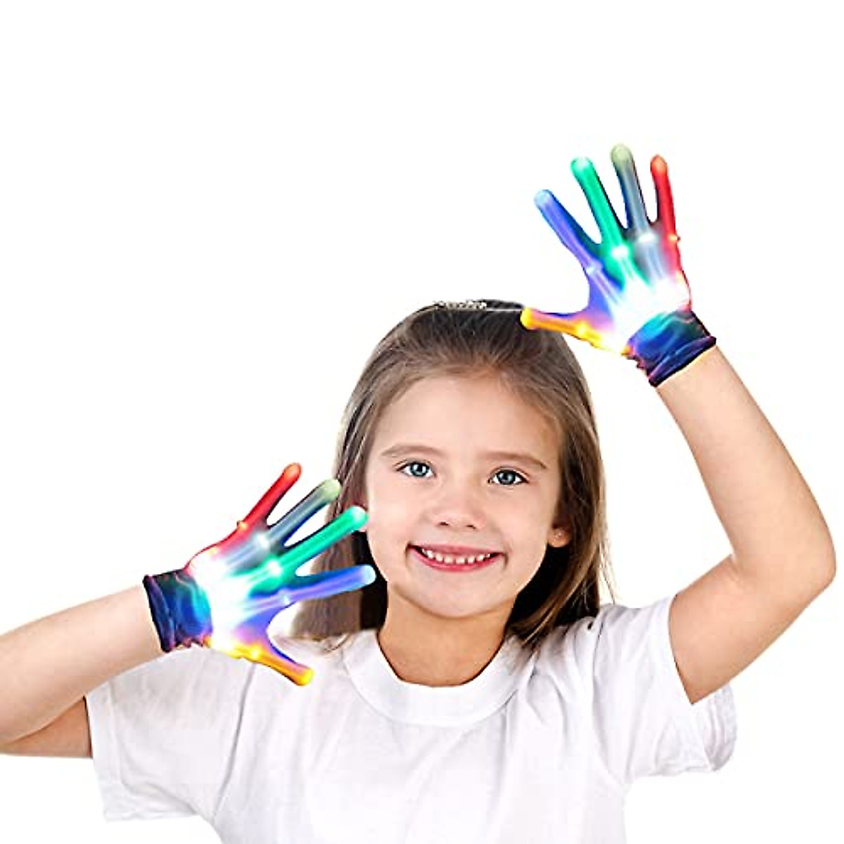 HITOP LED Gloves,Light Up Gloves Cool Fun Toys for 5-12 Year Old Boys Girls Christmas Stocking Stuffers for Kids Teens Men