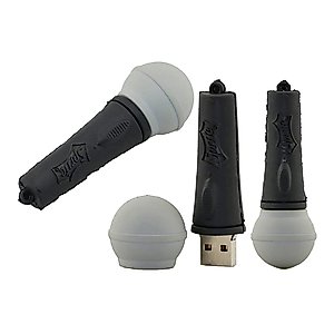 8GB Microphone Shape USB Flash Drive U Disk USB 2.0 Data USB Flash Disk Memory Stick Pen Drive Storage Device USB Drive External Storage Flash Disk (Black)