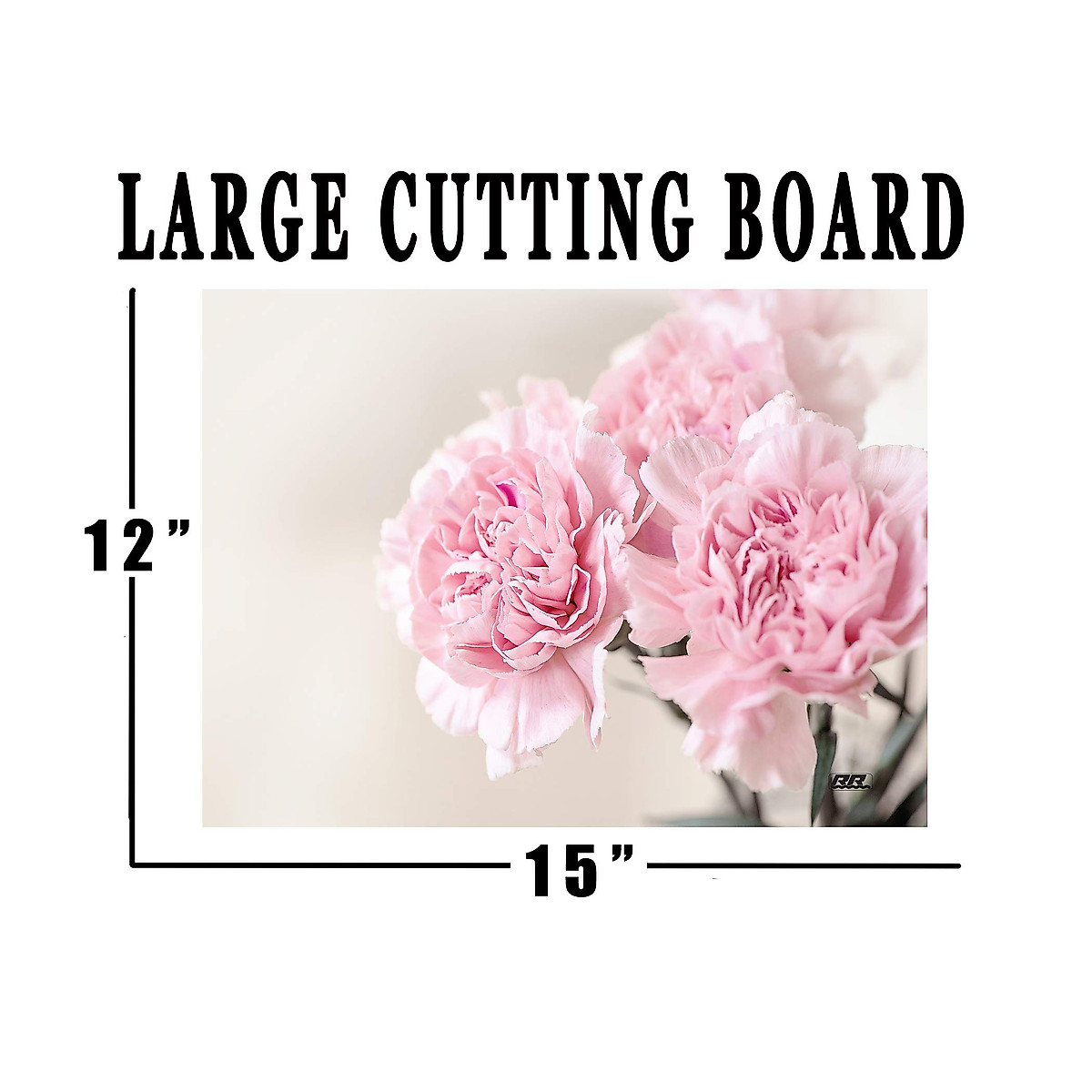 Flower Pink Carnation Floral Kitchen Glass Cutting Board Decorative Gift For Mom Design
