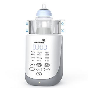 GROWNSY Bottle Warmer, 10-in-1 Fast Baby Bottle Warmer with Night Light for Breastmilk&Formula, Parent's Choice Milk Warmer with Innovative Auto-Lift Feature, Smart Accurate Control, Memory Function