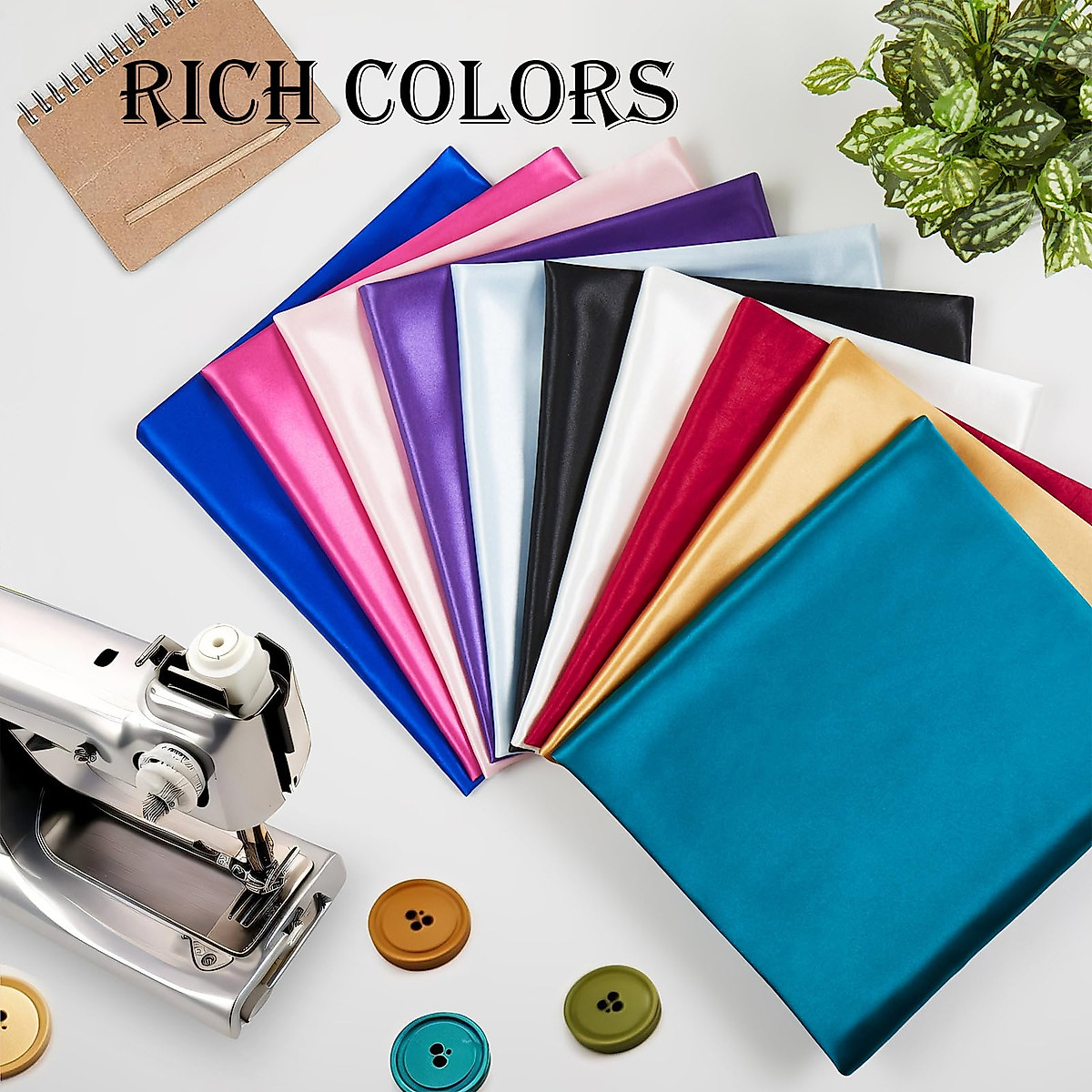 Pink Satin Fabric by The Yard, 55 Inch Wide, Shiny and Soft Charmeuse Satin Fabric for Sewing Wedding Bridal Dress Crafts, 1 Yard