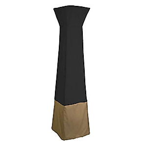 Stanbroil Pyramid Patio Heater Cover, Heavy Duty Waterproof Outdoor Heater Cover with Zipper, 21x21x90 Inch, Black&Camel