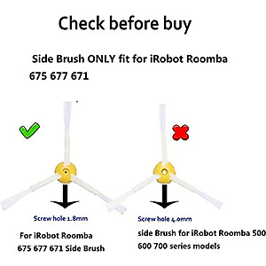 ECOMAID Replacement Parts Kit Compatible for iRobot Roomba 675 677 671 655 645,3 Bristle,8 Filters,8 Side Brush and Flexible Beater Brush,Cleaning Tool and Screw