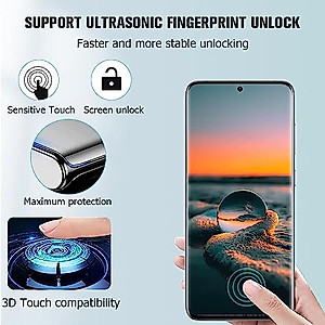 [2+2Pack] Galaxy S21 Ultra Screen Protector with Camera Lens Protector, 9H Hardness Ultrasonic Fingerprint Support 3D Curved No Bubbles,for Samsung Galaxy S21 Ultra 5G 6.8 Inch Glass Screen Protector