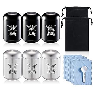 6 Pack Small Keepsake Urns for Human Ashes Mini Cremation Urns for Ashes Stainless Steel Memorial Ashes Holder