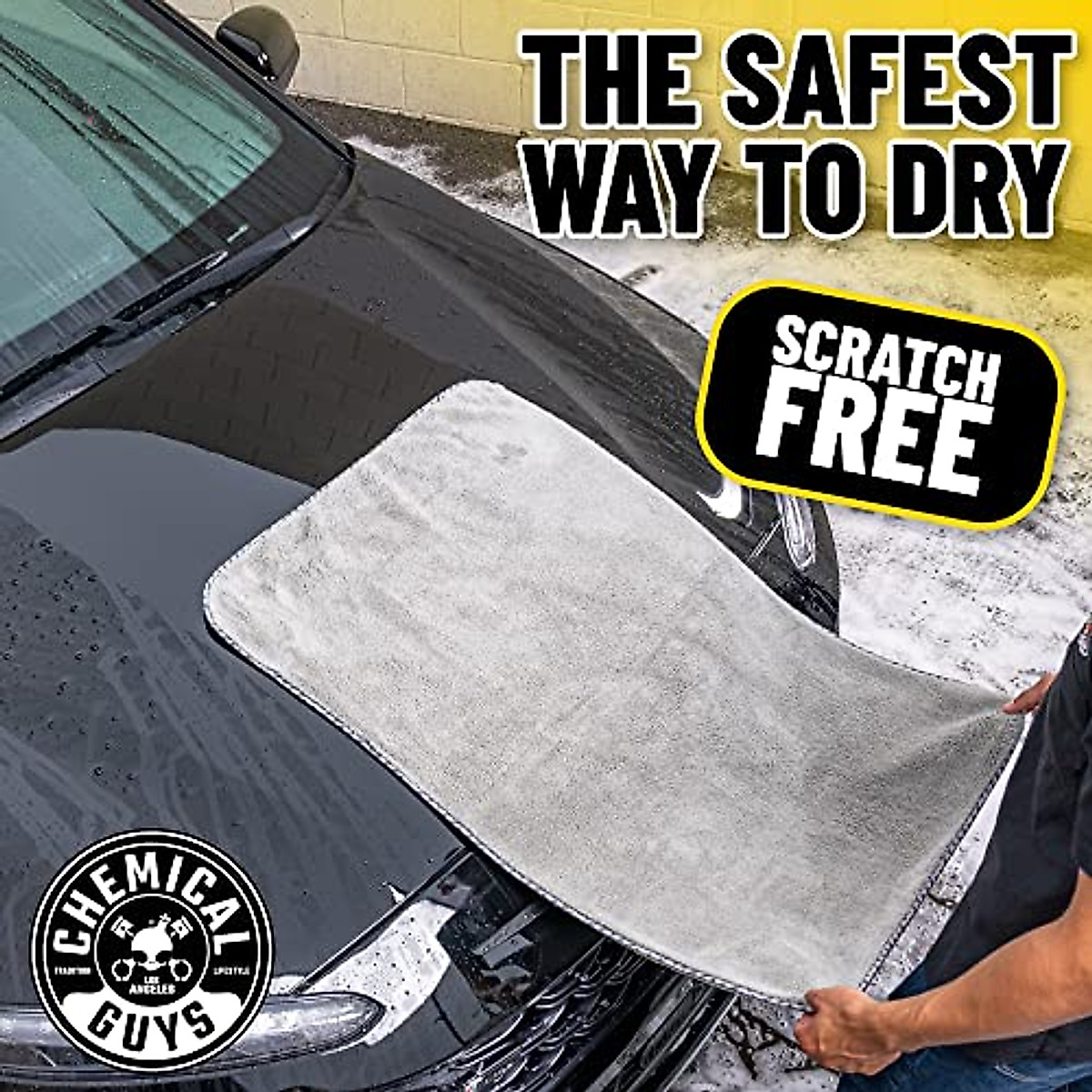 Chemical Guys MIC1995 gray Woolly Mammoth Microfiber Dryer Towel (36" x 25")