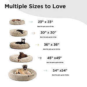 Best Friends by Sheri The Original Calming Donut Cat and Dog Bed in Shag Fur Taupe, Small 23x23