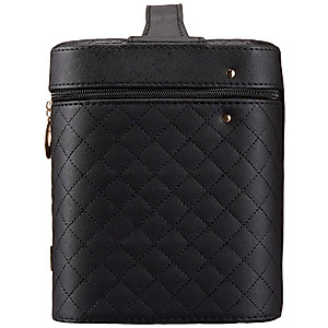 Sooyee Makeup Bag,Makeup Organizer with Mirror,Cosmetic Travel Bag with Fold Tray, Cosmetic Bags for Women Designed To Fit All Cosmetics Professional Makeup Case,Black