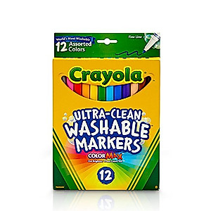 Crayola Fine Line Markers, Washable Markers, 12 Count
