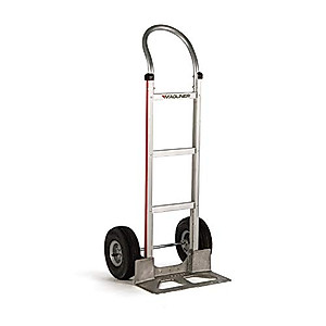 Magliner HMK111AA4 Aluminum Hand Truck, Horizontal Loop Handle, 14" x 7-1/2" Aluminum Diecast Nose Plate, 500 lb Capacity, Silver