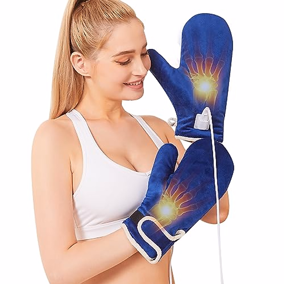 JOBYNA 2 Pack Electric Heated Gloves for Hand Pain Relief, 86-158℉ Fast Wrist/Fingers/Whole Hand Heating Pad, Auto Shut Off, Hand Warmer Ideal for Arthritis Pain Relief & Carpal Tunnel Relief
