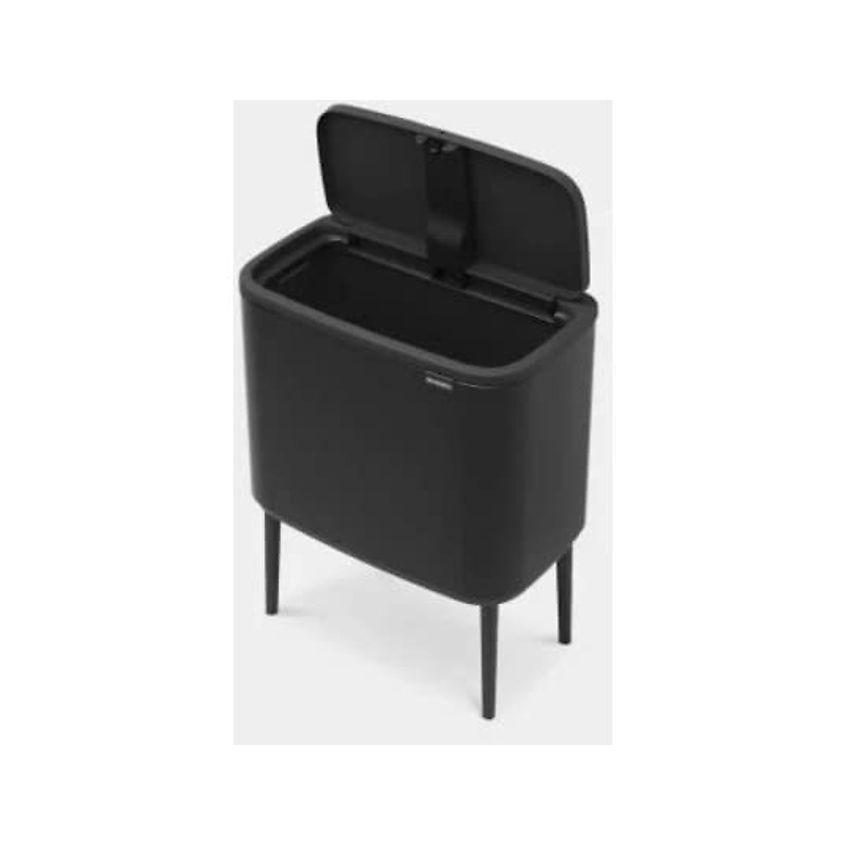 Brabantia Bo Trash Can - 1 x 9.5 Gal Inner Bucket (Matt Black) Waste/Recycling Garbage Can, Removable Compartment