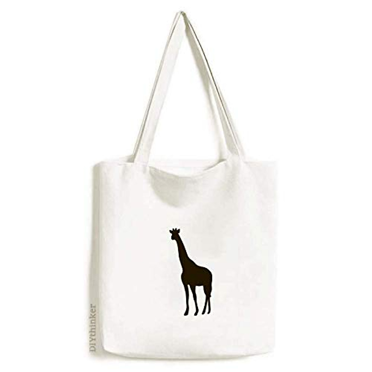 Black Ciraffe Cute Animal Portrayal Tote Canvas Bag Shopping Satchel Casual Handbag