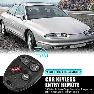 X AUTOHAUX 315MHz ABO1502T Replacement Keyless Entry Remote Car Key Fob for Cadillac Seville 2000 for Chevrolet Impala Lumina Malibu Monte Carlo 2000 for Oldsmobile 88 98 1996-1999 4 Buttons