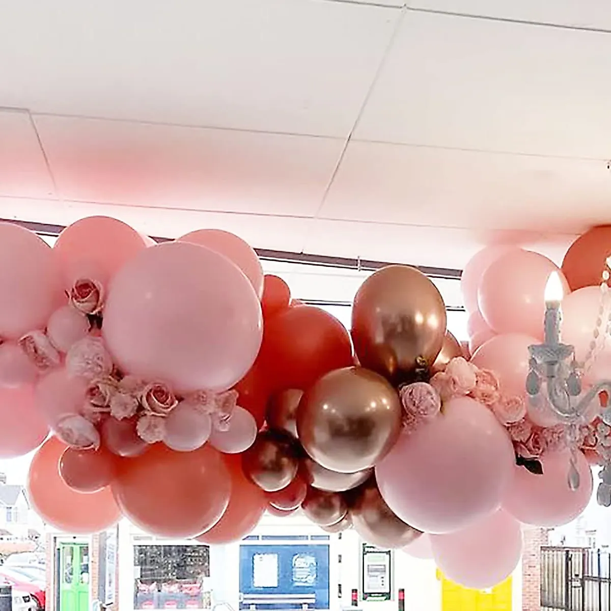 Dusty Rose Balloon Garland Retro Pink Gold Balloon Arch150pcs Latex Pastel Mauve Pink Party Balloons Kit for Baby Shower Bridal Shower Girl Birthday Wedding Boho Party Decoration