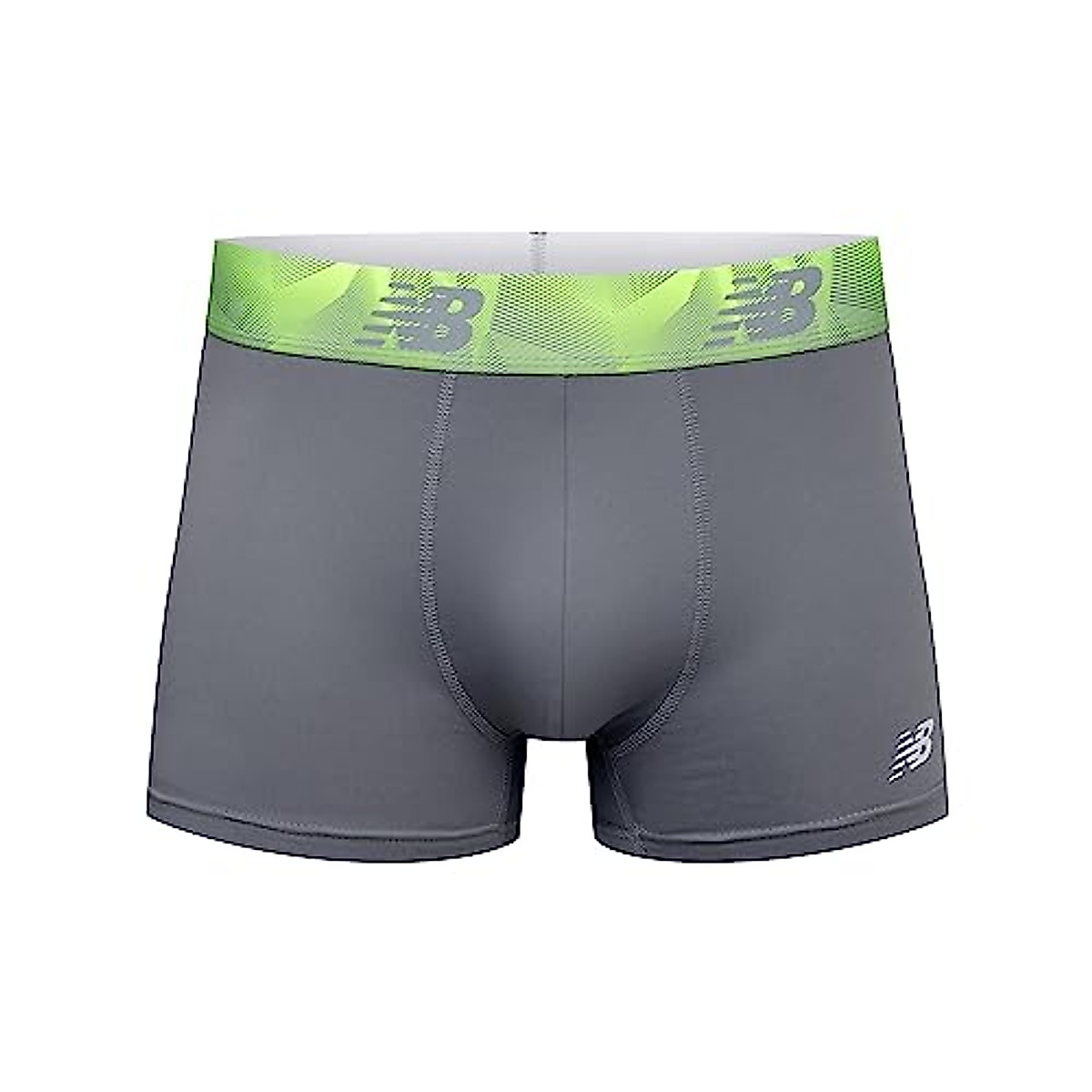 New Balance Men's 3" Boxer Brief No Fly, with Pouch, 3-Pack,Hi Lite/Steel/Vintage Indigo, Small (29"-31")
