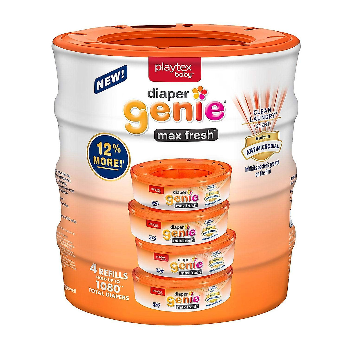 Playtex Diaper Genie Max Fresh, 4 Refills